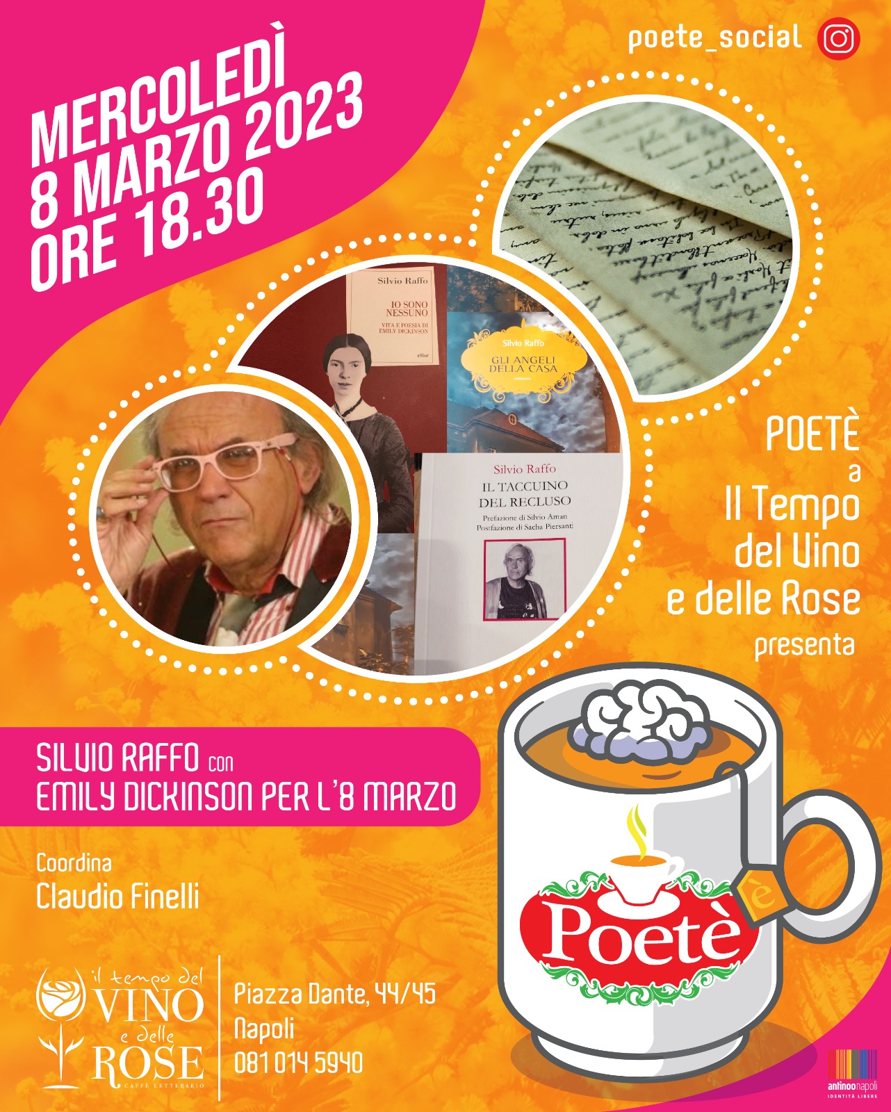 Mercoledì 8 marzo “Poetè” con Silvio Raffo e Emily Dickinson – Arcigay